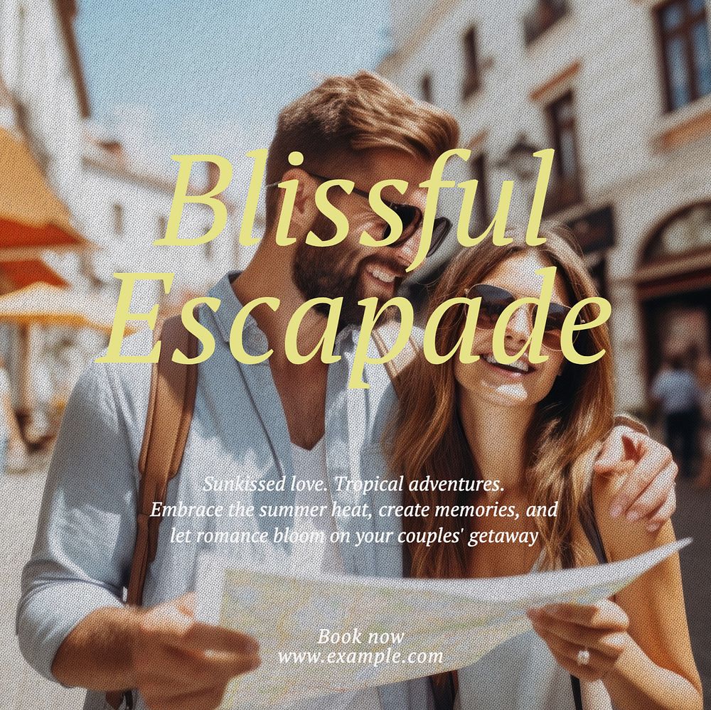 Blissful escapade Facebook post template | Premium Editable Template - rawpixel
