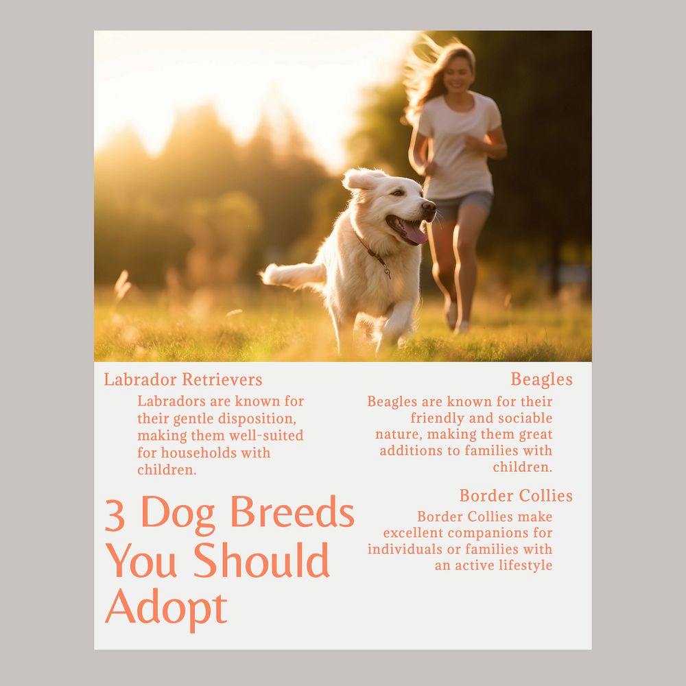 Dog breeds Instagram post template | Premium Editable Template - rawpixel