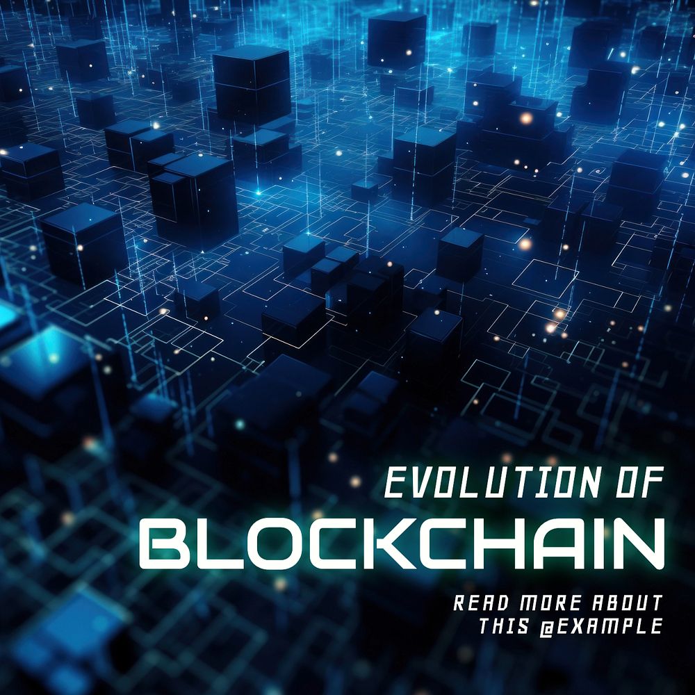 Blockchain evolution Instagram post template | Premium Editable ...