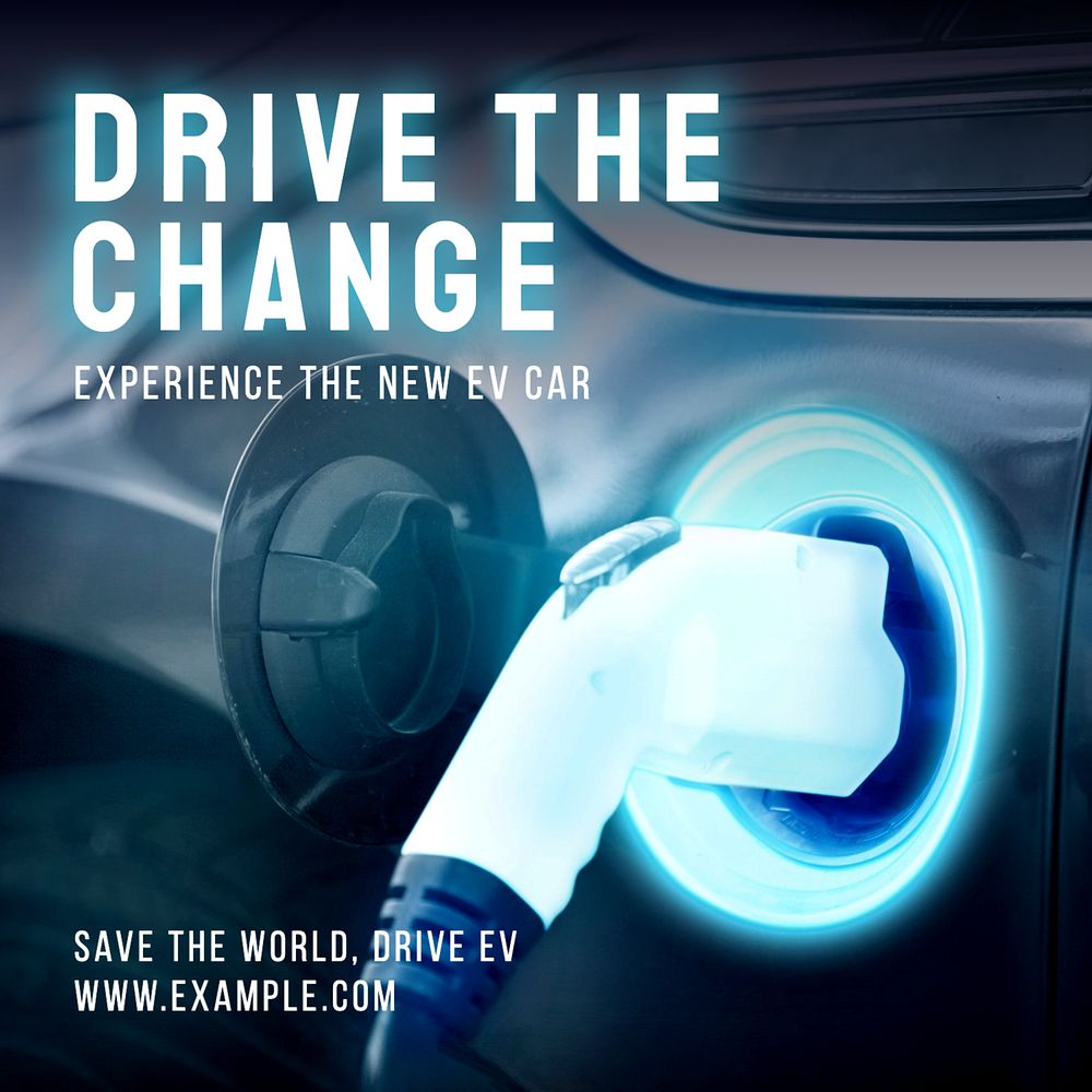 Electric car Instagram post template | Premium Editable Template - rawpixel