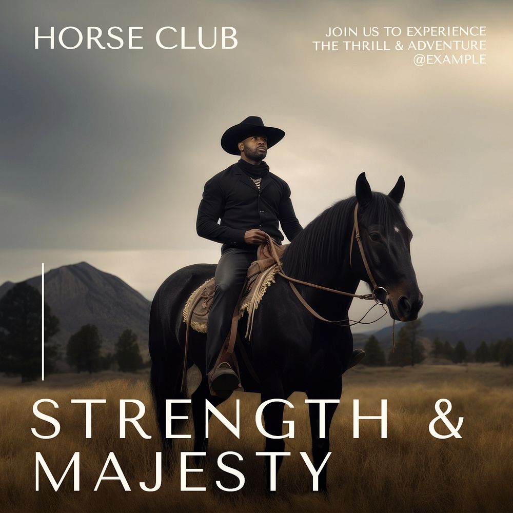 Horse riding Instagram post template | Premium Editable Template - rawpixel