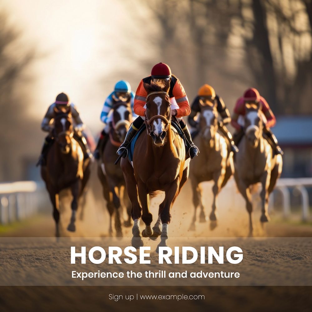 Horse riding Instagram post template | Premium Editable Template - rawpixel