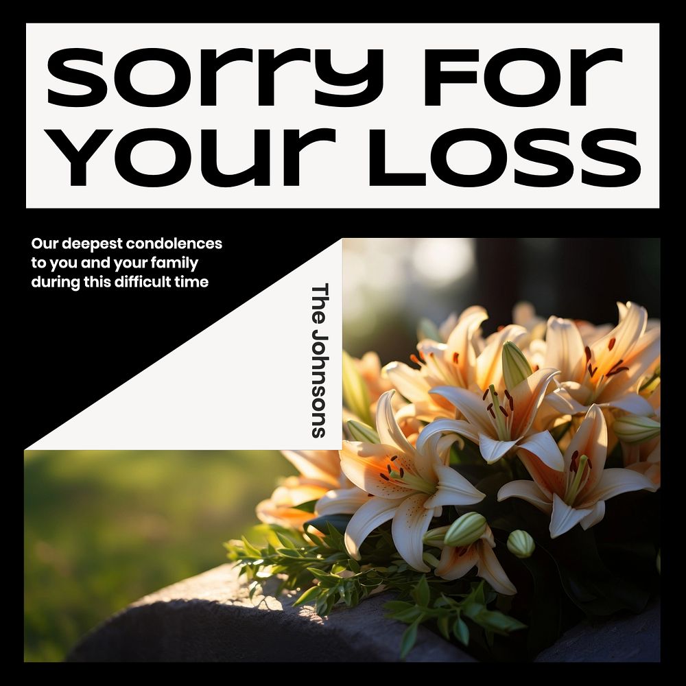 Bereavement Facebook post template | Premium Editable Template - rawpixel