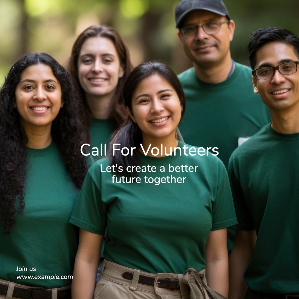 Call volunteers Instagram post template | Premium Editable Template ...