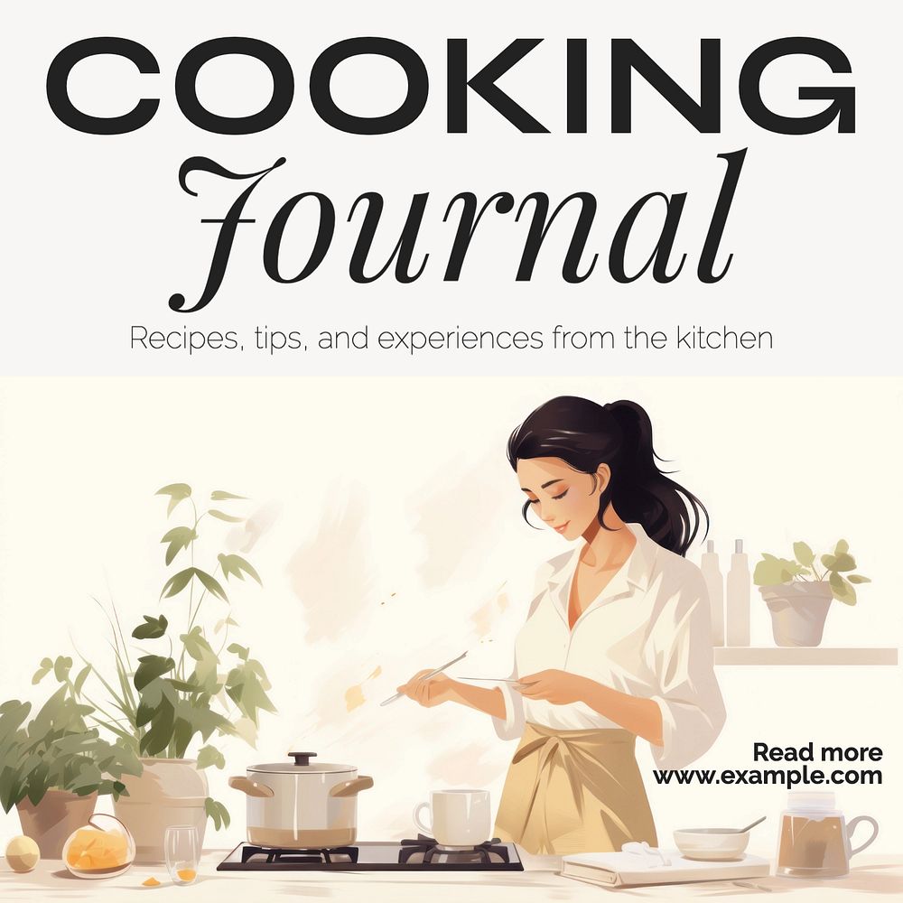 Cooking Journal Facebook post template | Premium Editable Template ...