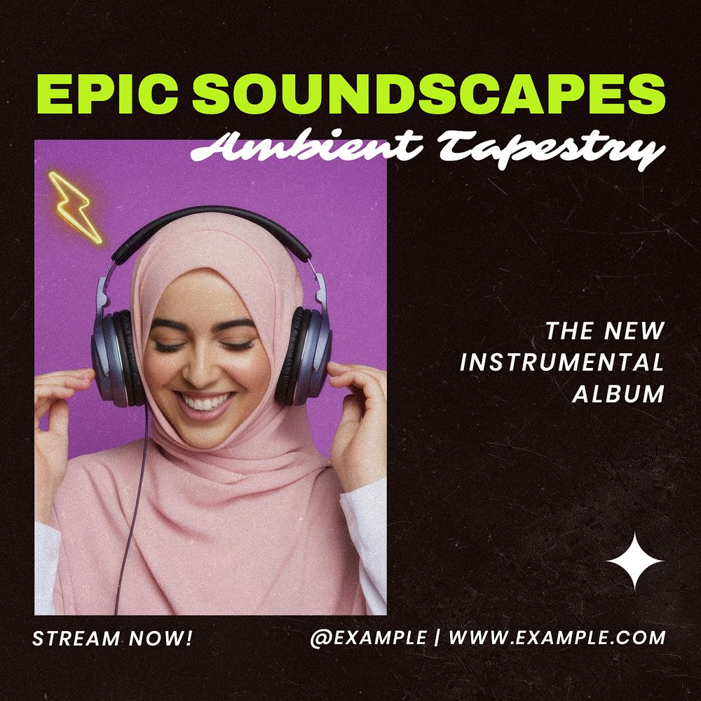 Instrumental music album Facebook post | Premium Editable Template ...