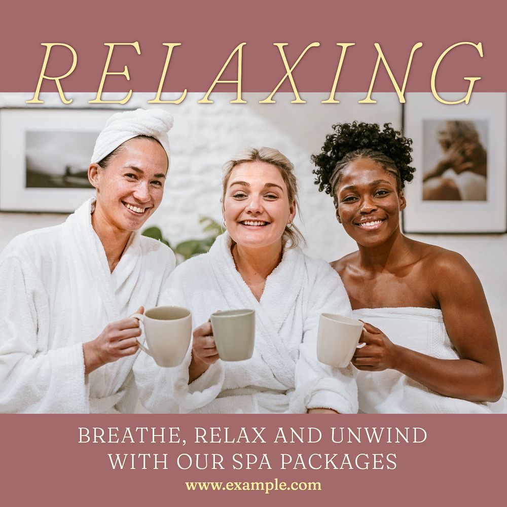 Relaxing spa Instagram post template | Premium Editable Template - rawpixel