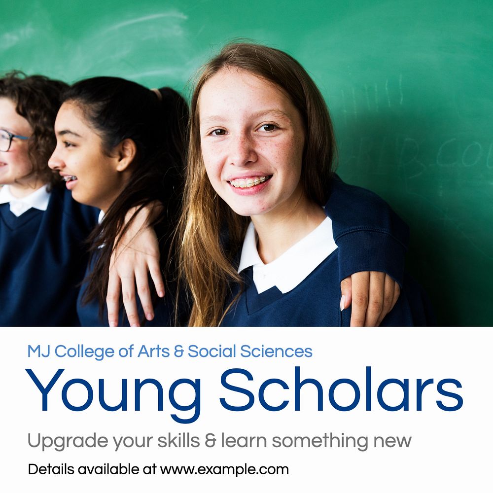 Young scholars Instagram post template | Premium Editable Template ...
