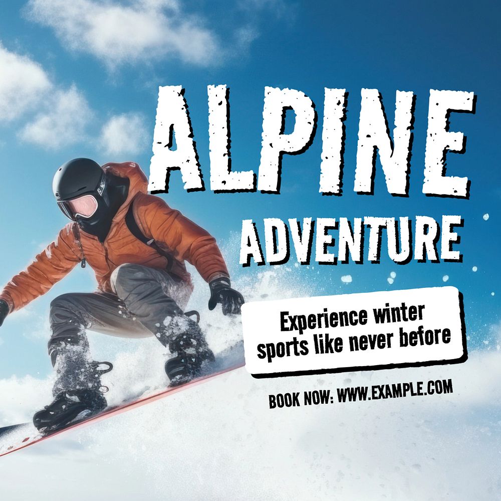 Alpine adventure Instagram post template | Premium Editable Template ...