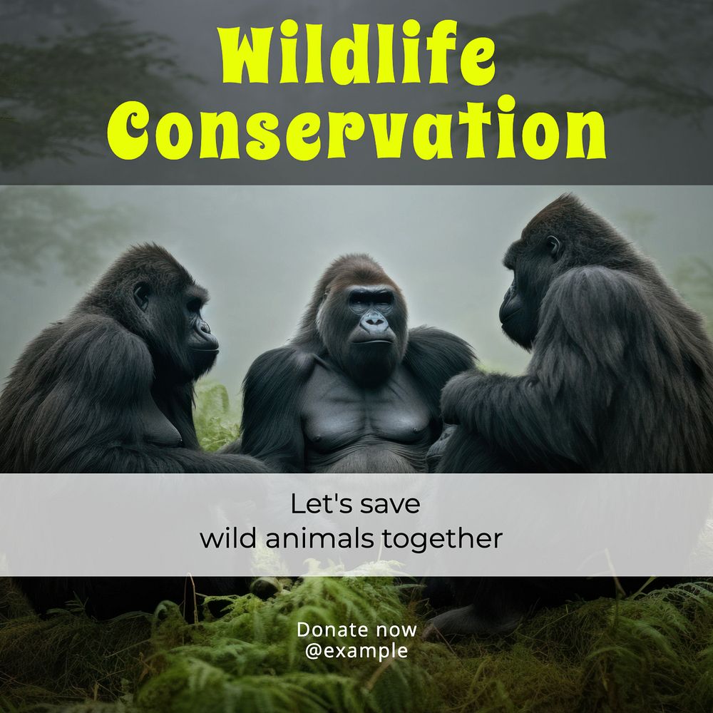 Wildlife conservation Instagram post template | Free Editable Template ...