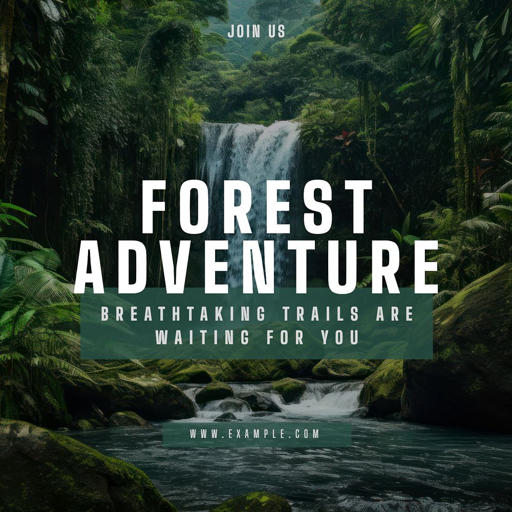 Forest adventure Instagram post template | Premium Editable Template ...