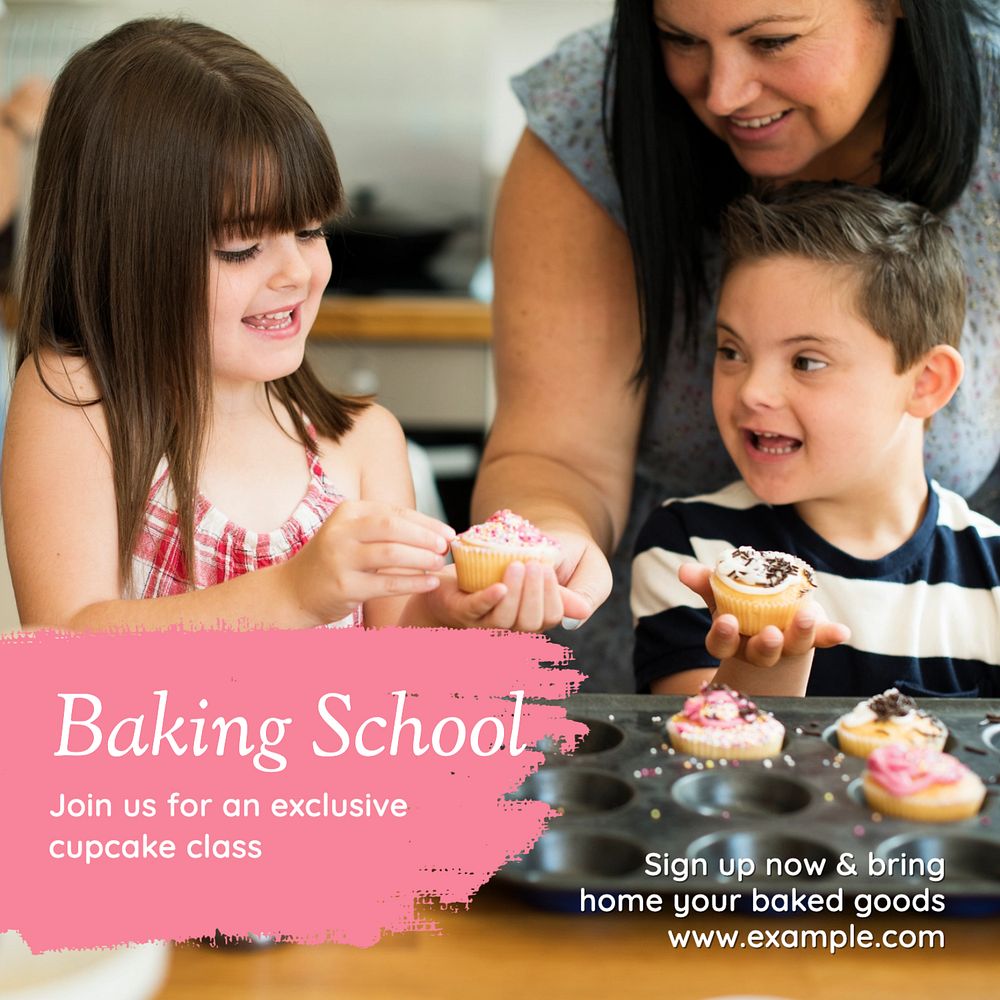Baking school Instagram post template | Premium Editable Template ...