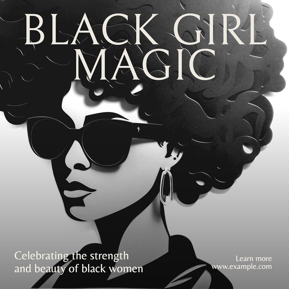 Black girl magic Instagram post | Premium Editable Template - rawpixel