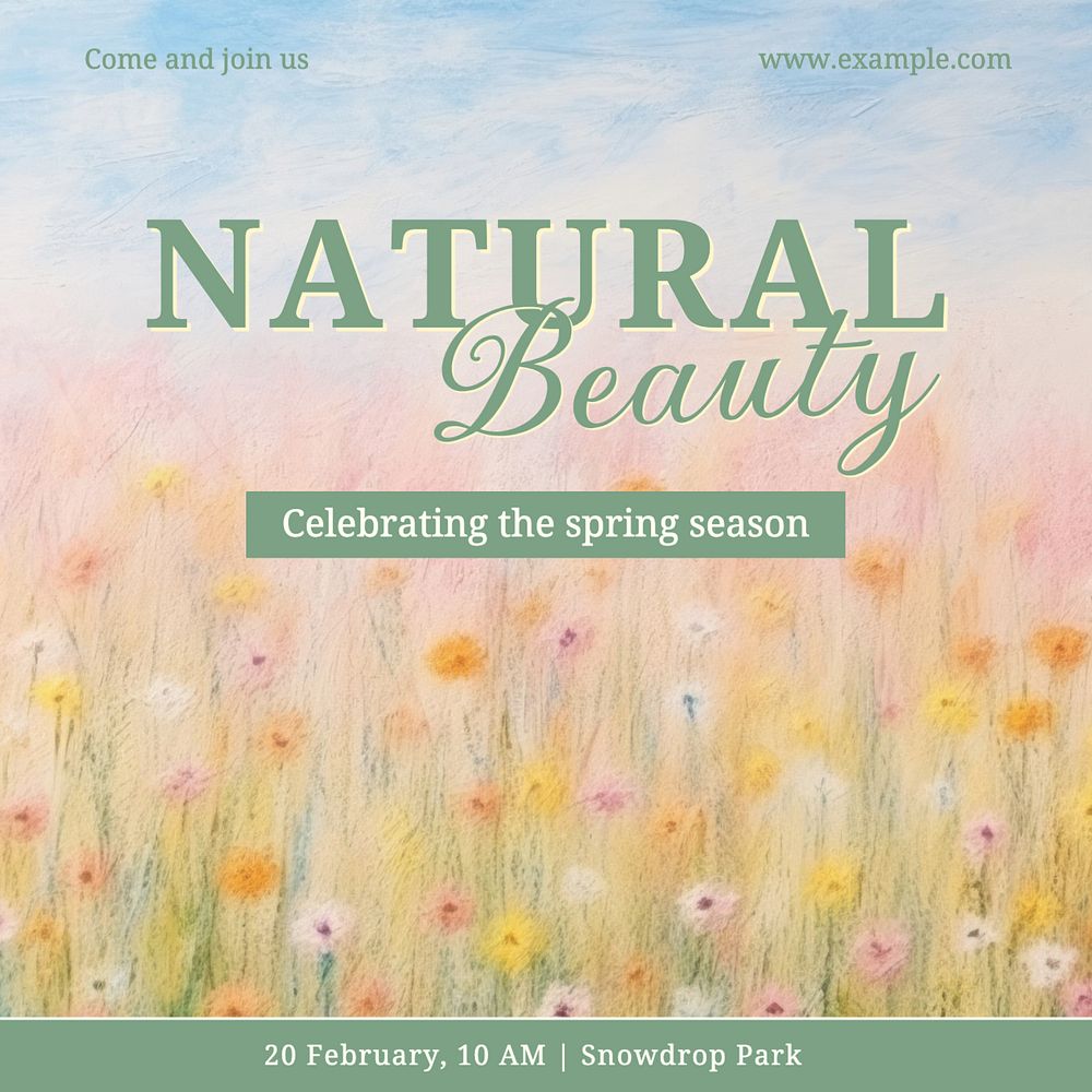 Natural beauty Instagram post template | Premium Editable Template ...