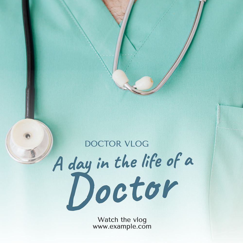 Doctor vlog Instagram post template | Premium Editable Template - rawpixel