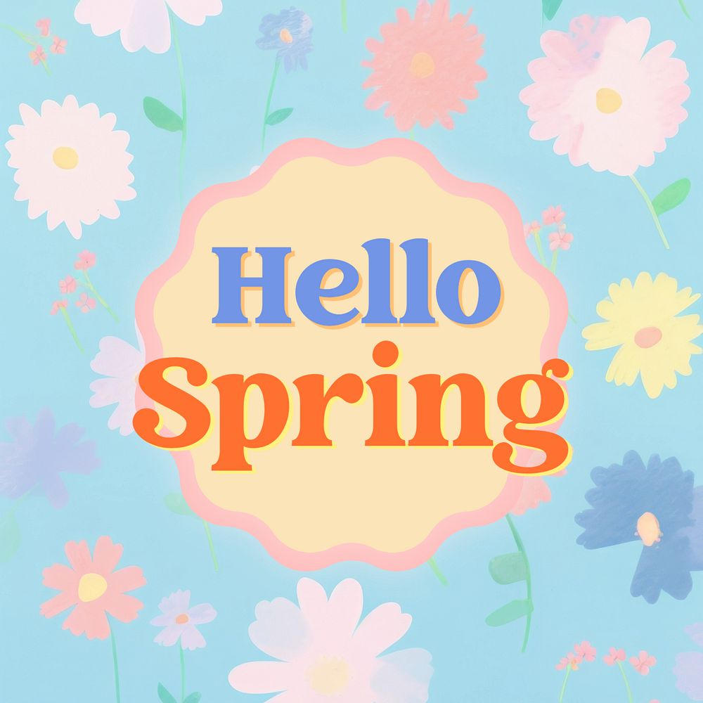Hello Spring Instagram post template | Premium Editable Template - rawpixel