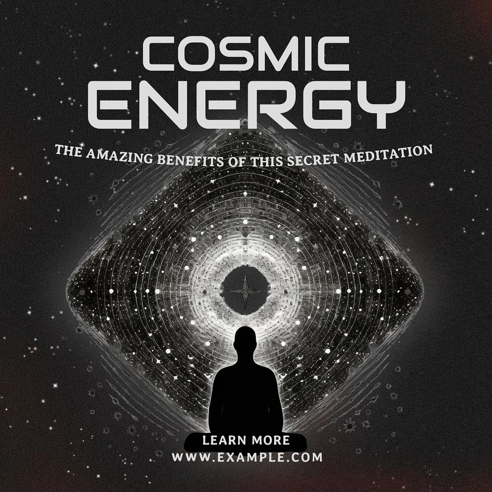 Cosmic energy meditation Instagram post | Premium Editable Template ...