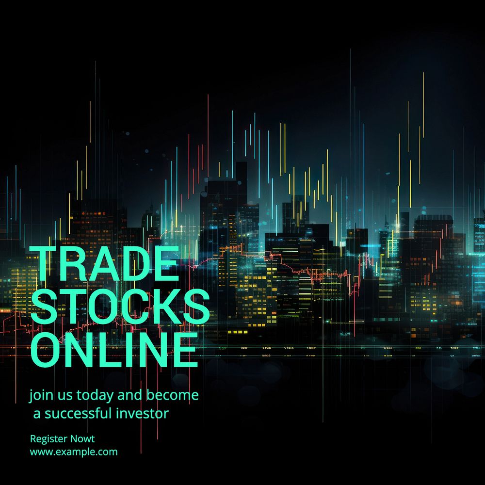 Trade stocks online Instagram post | Premium Editable Template - rawpixel
