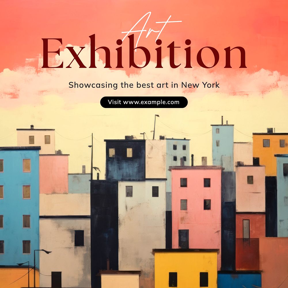 Art exhibition Instagram post template | Premium Editable Template ...