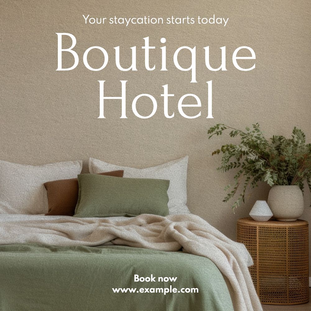 Boutique hotel Instagram post template | Premium Editable Template ...