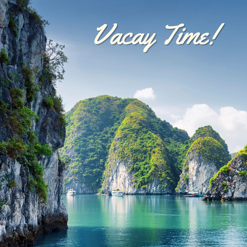 Vacay time quote Instagram post | Premium Editable Template - rawpixel