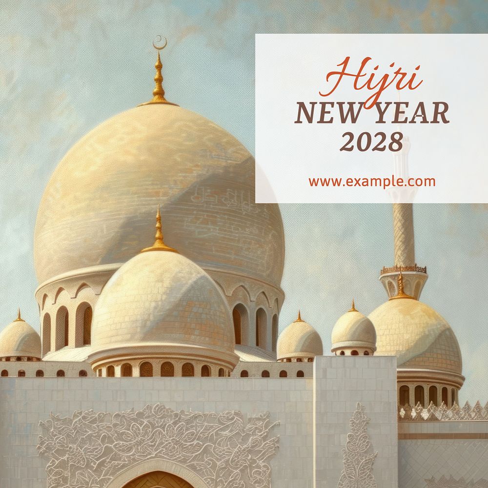 Hijri new year Instagram post | Premium Editable Template - rawpixel