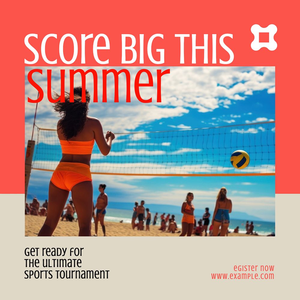 Summer sports Instagram post template | Premium Editable Template ...