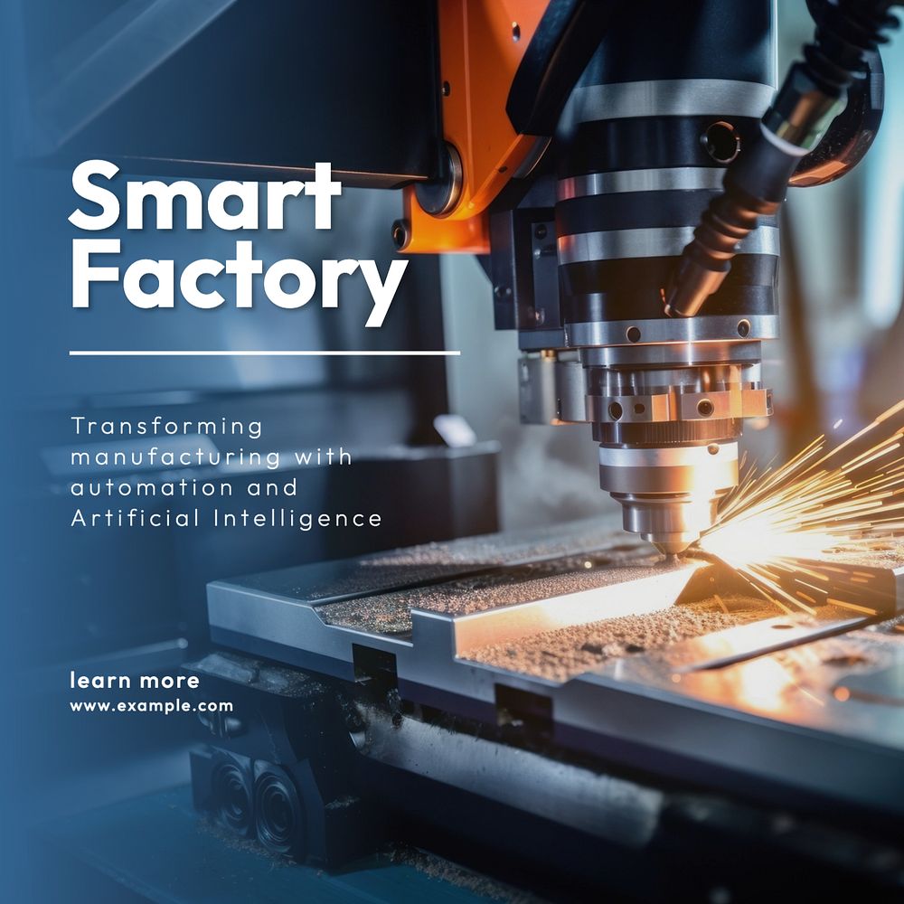 Smart factory ads | Premium Editable Template - rawpixel