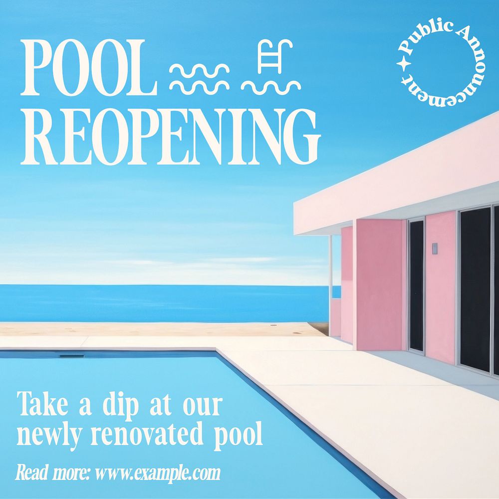 Public pool Instagram post template | Premium Editable Template - rawpixel