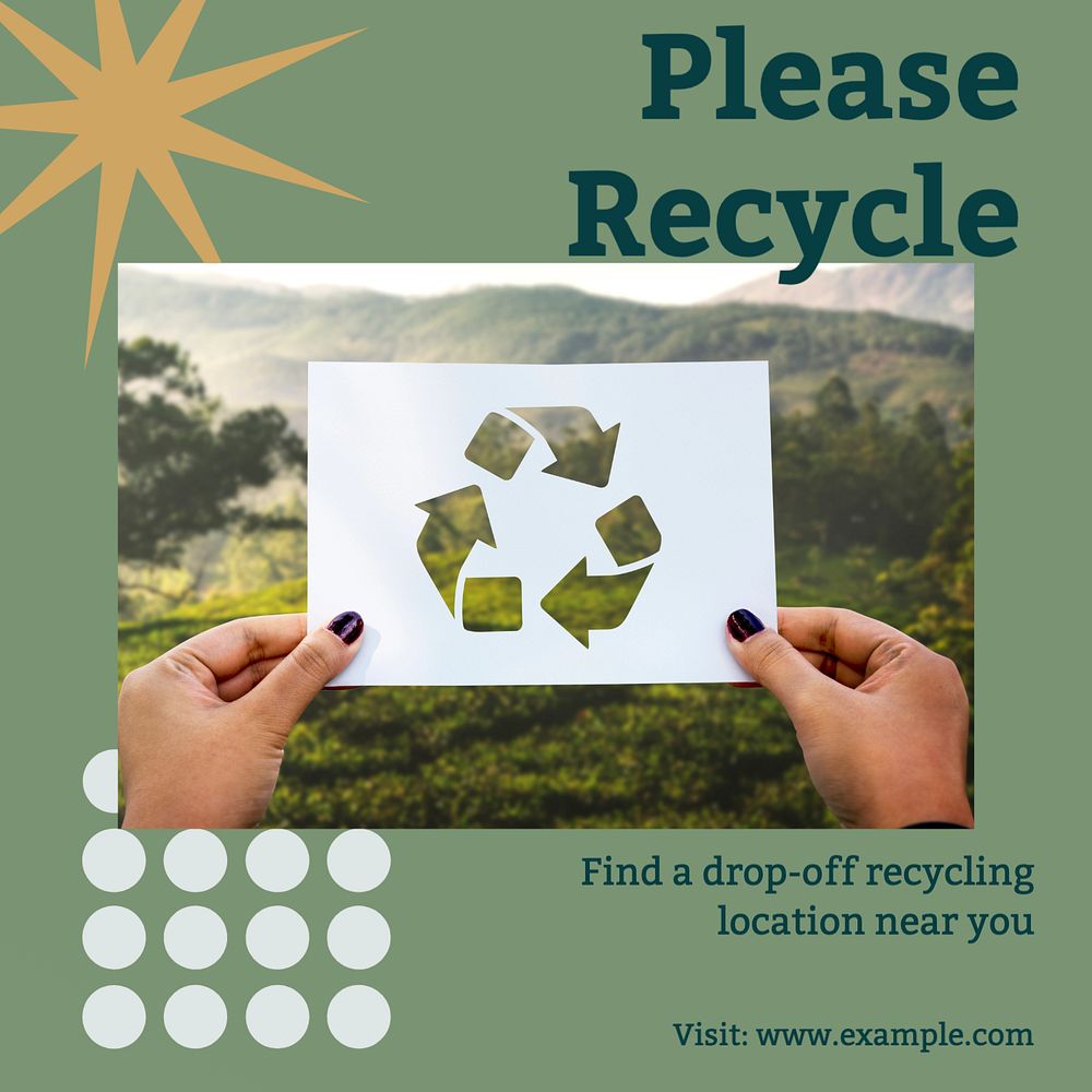 Please recycle Instagram post template | Free Editable Template - rawpixel