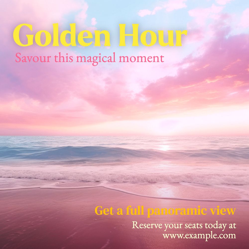 Golden hour Instagram post template | Premium Editable Template - rawpixel