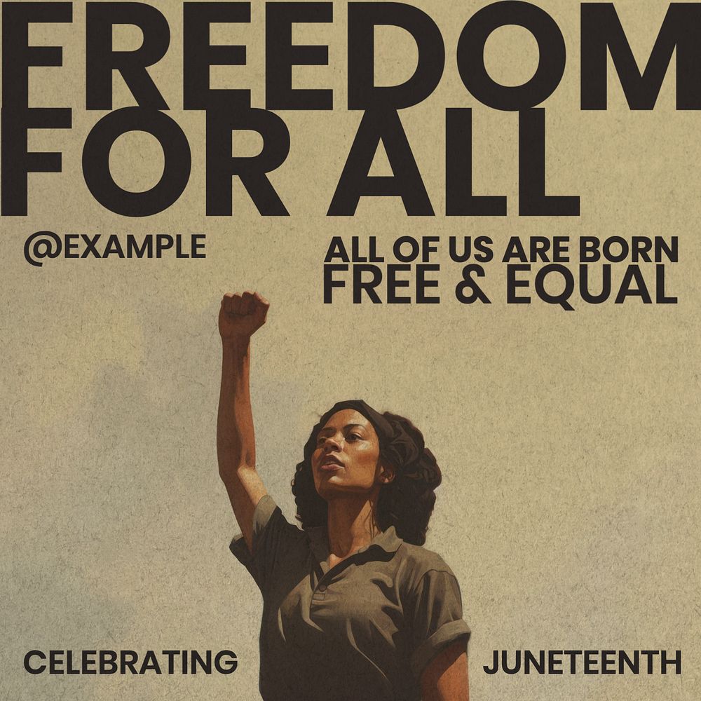 Juneteenth freedom Instagram post template | Free Editable Template ...