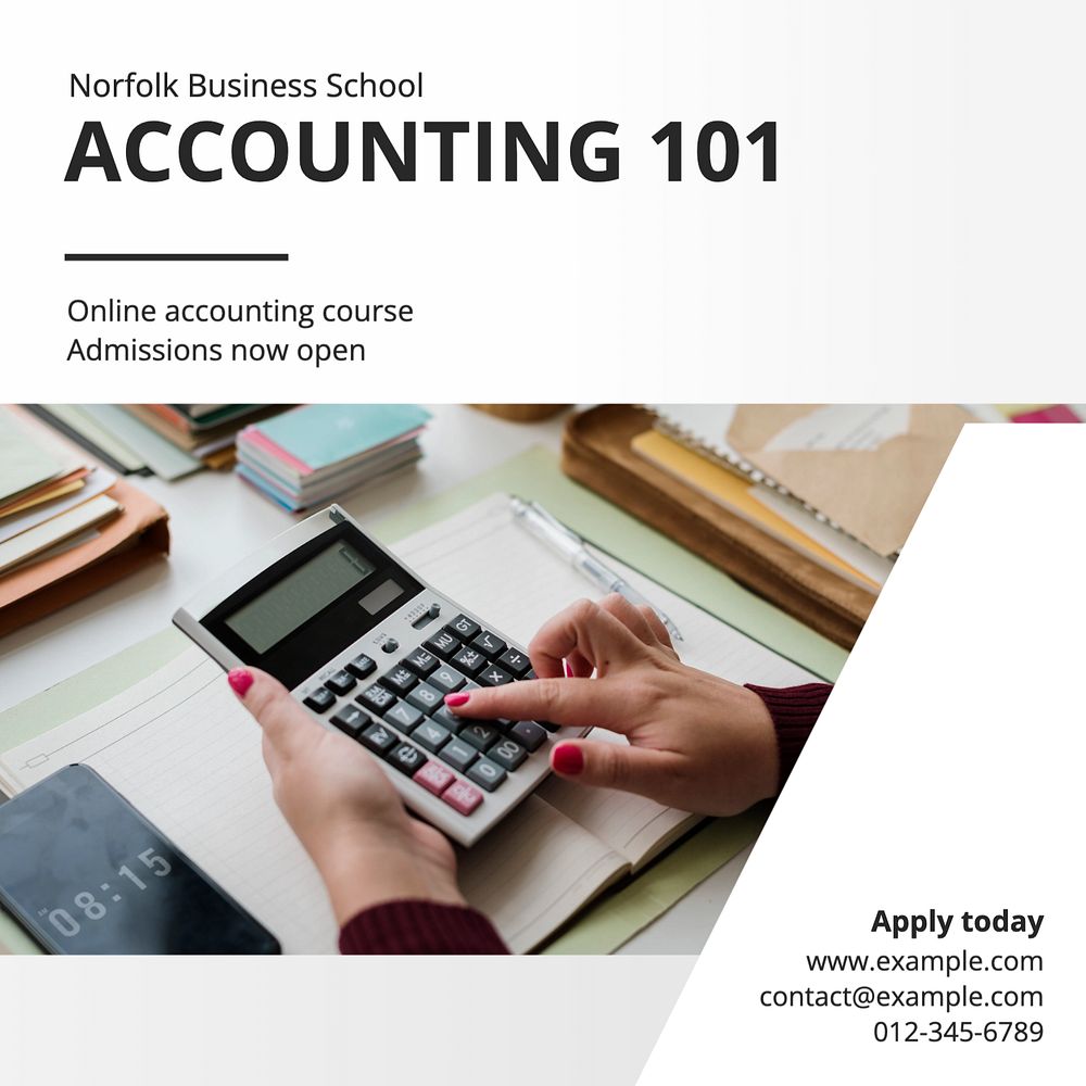 Accounting 101 Instagram post template | Premium Editable Template ...