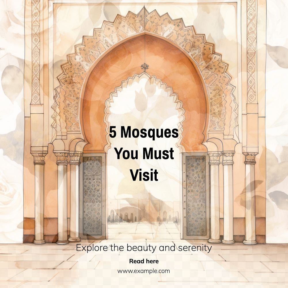 Mosques Instagram post template | Premium Editable Template - rawpixel