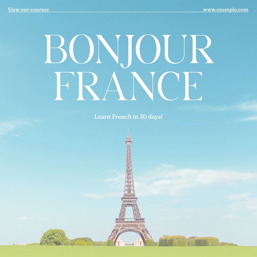 Learn French Instagram post template | Premium Editable Template - rawpixel