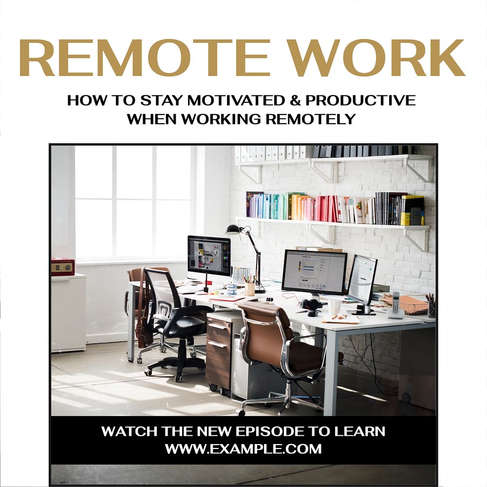 Remote work Instagram post template | Premium Editable Template - rawpixel