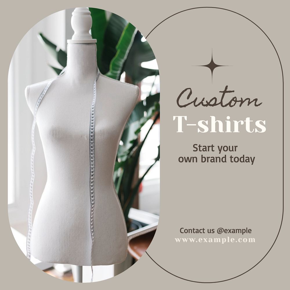 Custom t-shirts Instagram post template | Premium Editable Template ...