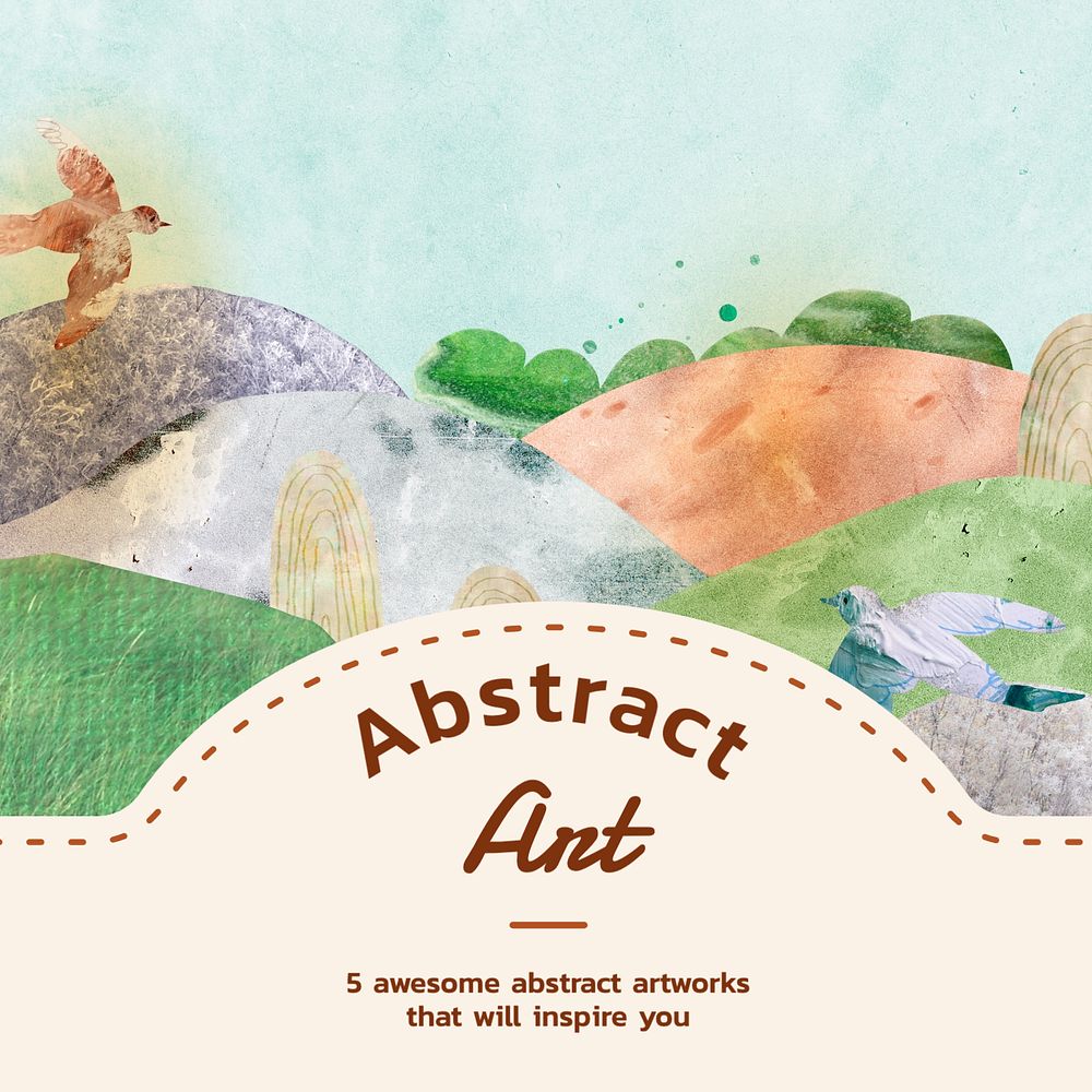 Abstract art Instagram post template | Premium Editable Template - rawpixel