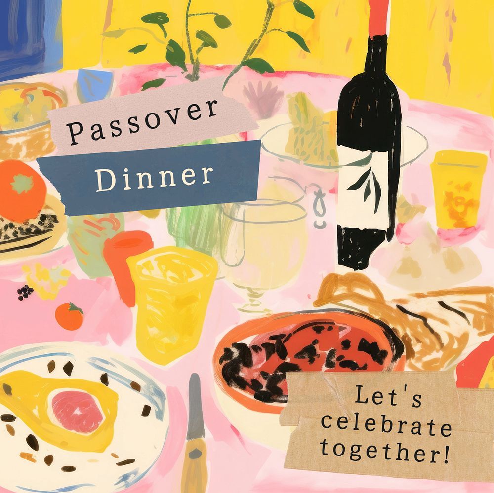 Passover dinner Instagram post template | Premium Editable Template ...