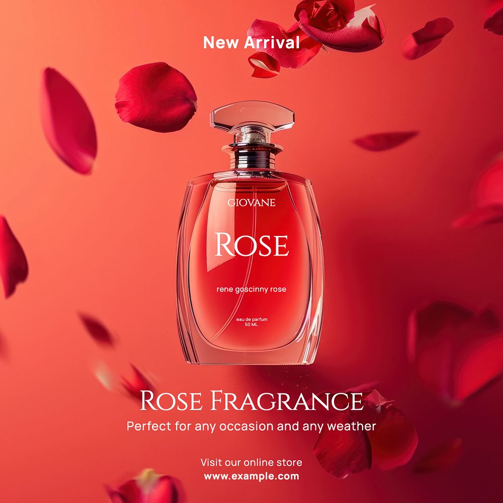 Rose fragrance Instagram post template | Premium Editable Template ...