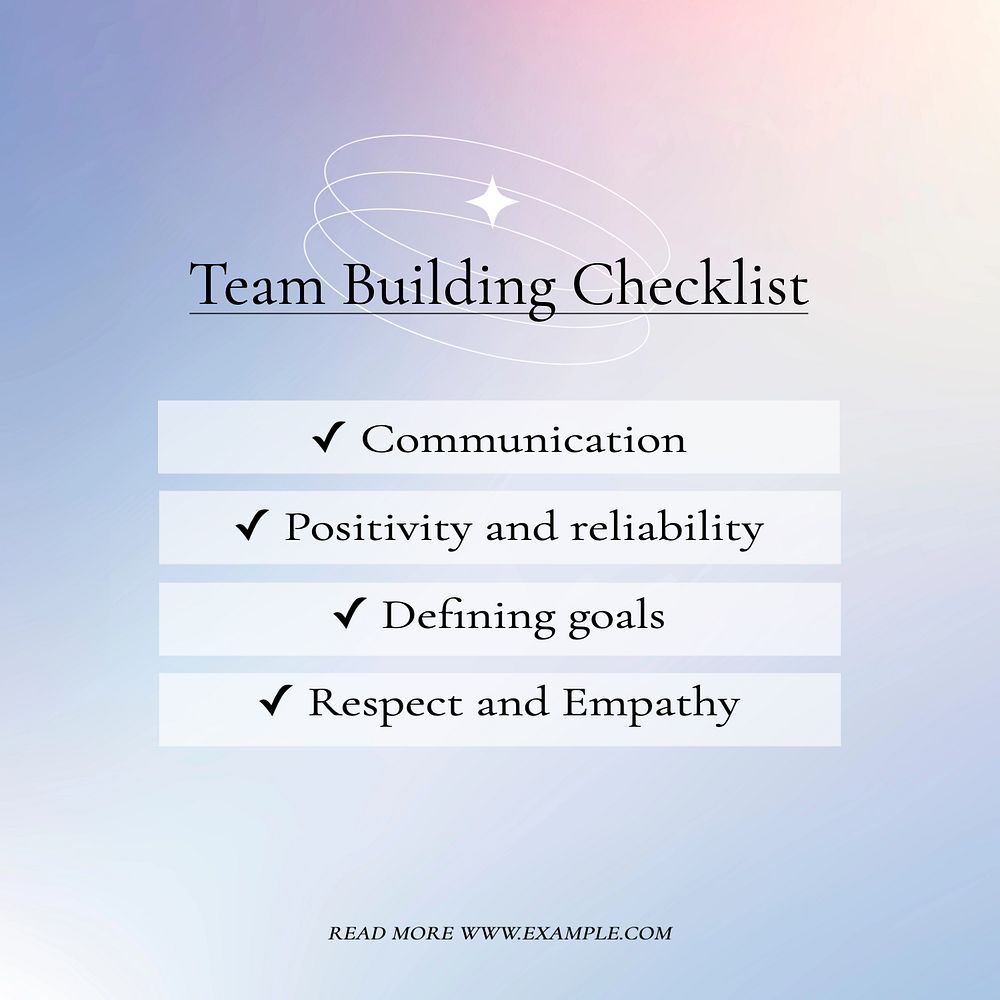 Team building checklist Instagram post | Premium Editable Template ...