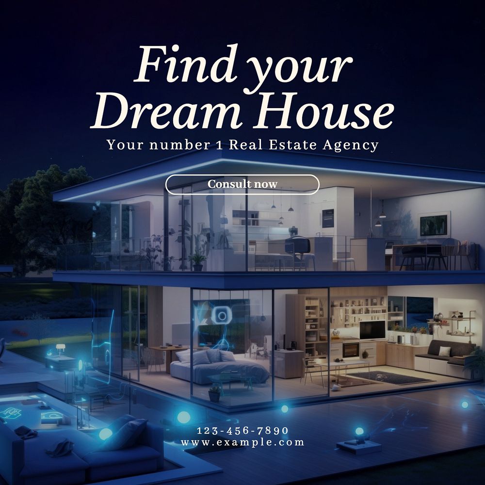 Dream house Instagram post template | Premium Editable Template - rawpixel