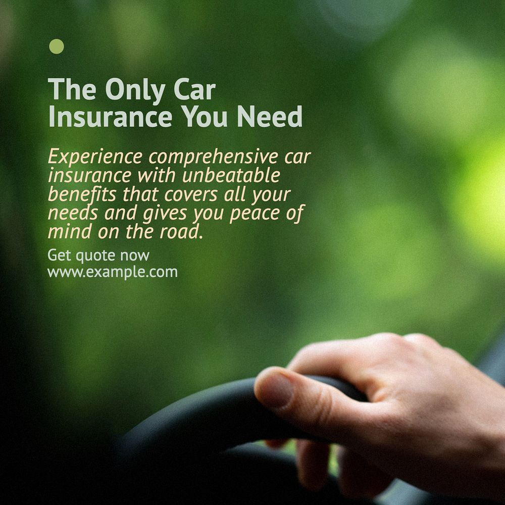 Car insurance Instagram post template | Premium Editable Template ...