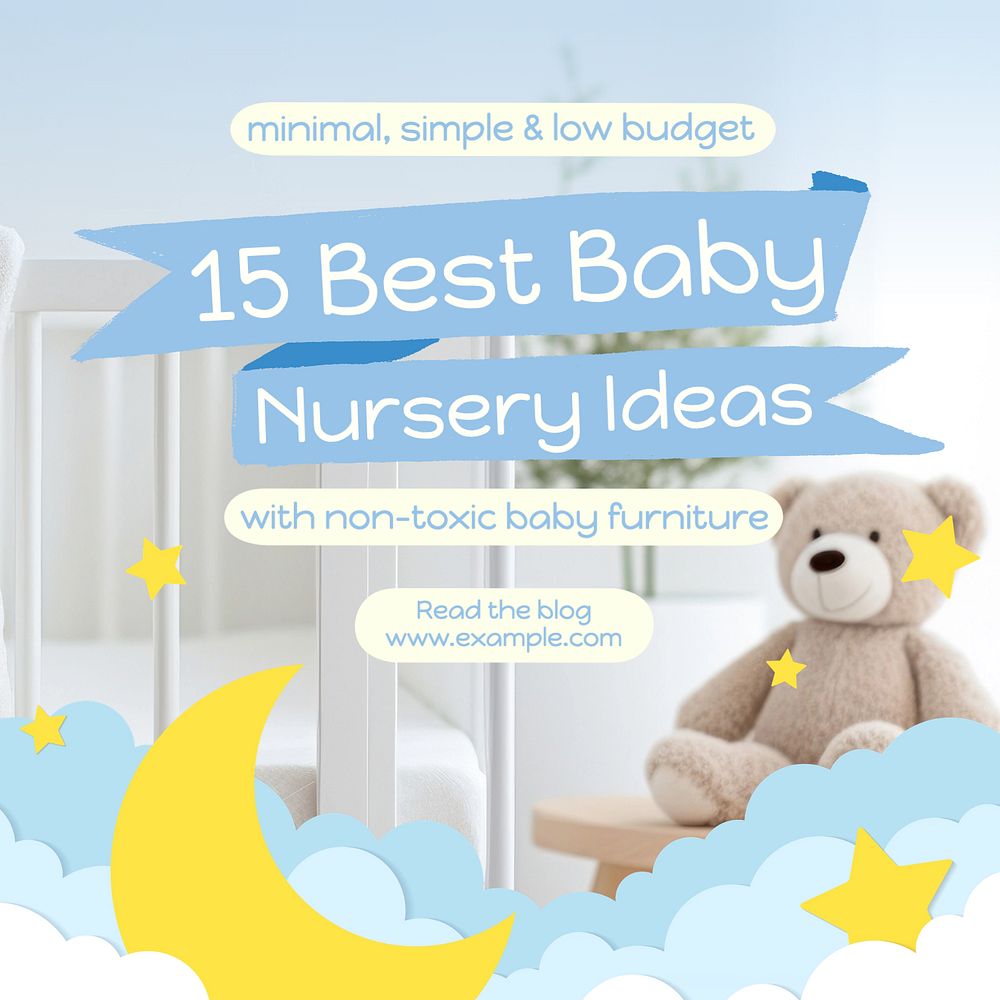 Baby nursery Instagram post template | Premium Editable Template - rawpixel
