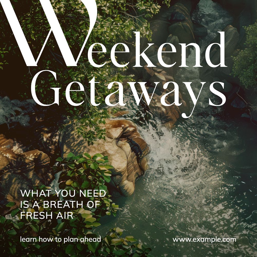 Weekend getaways Instagram post template | Premium Editable Template ...