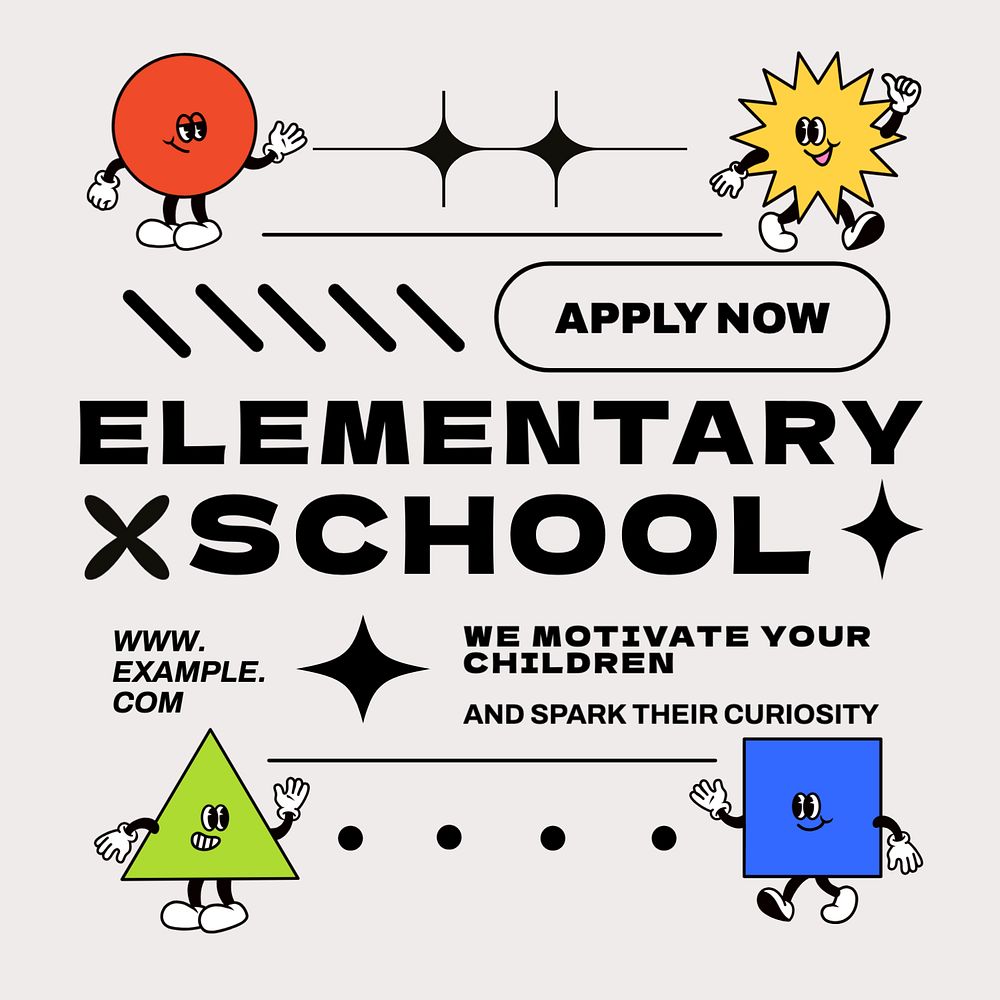 Elementary school Instagram post template | Premium Editable Template ...