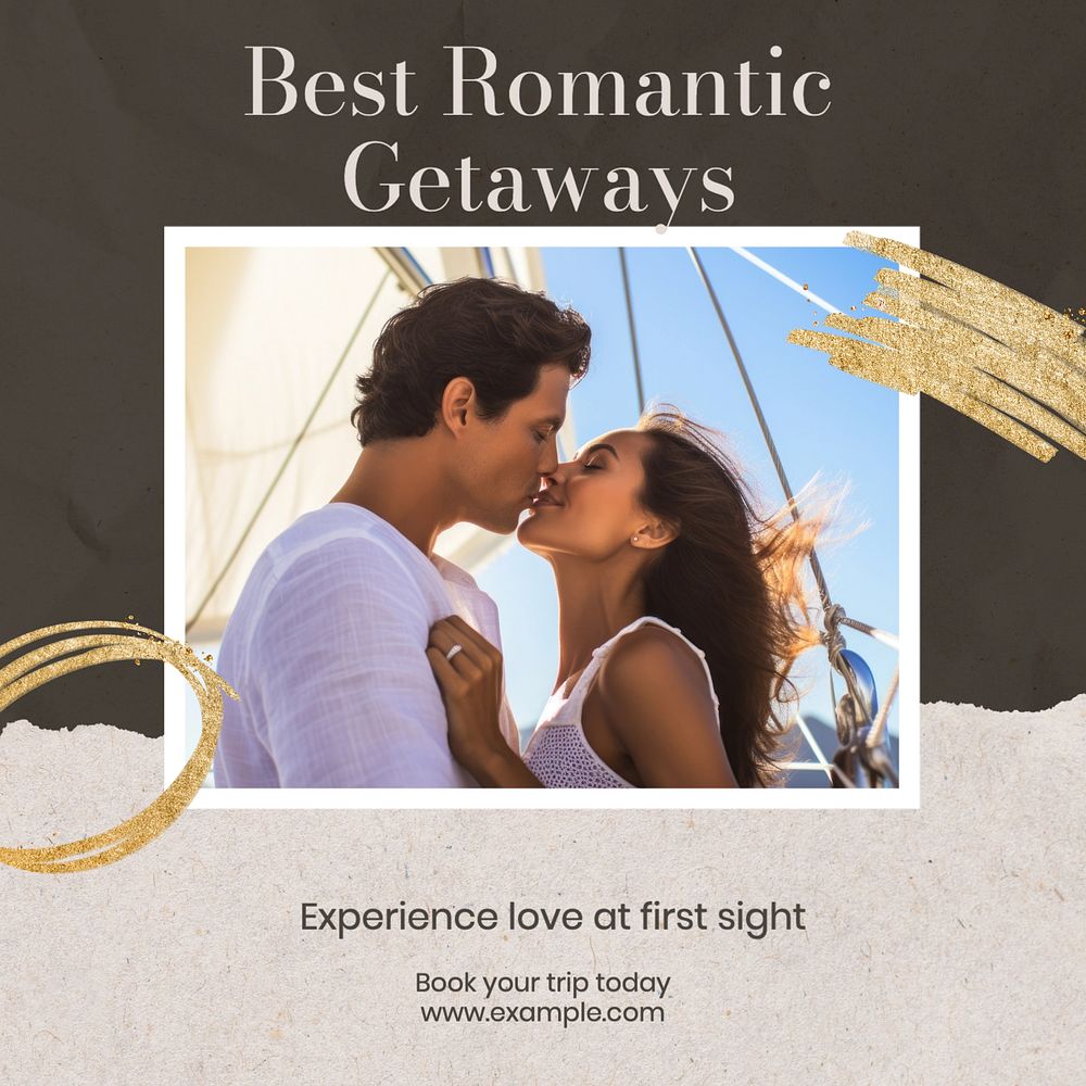 Best romantic getaways Instagram post | Premium Editable Template ...