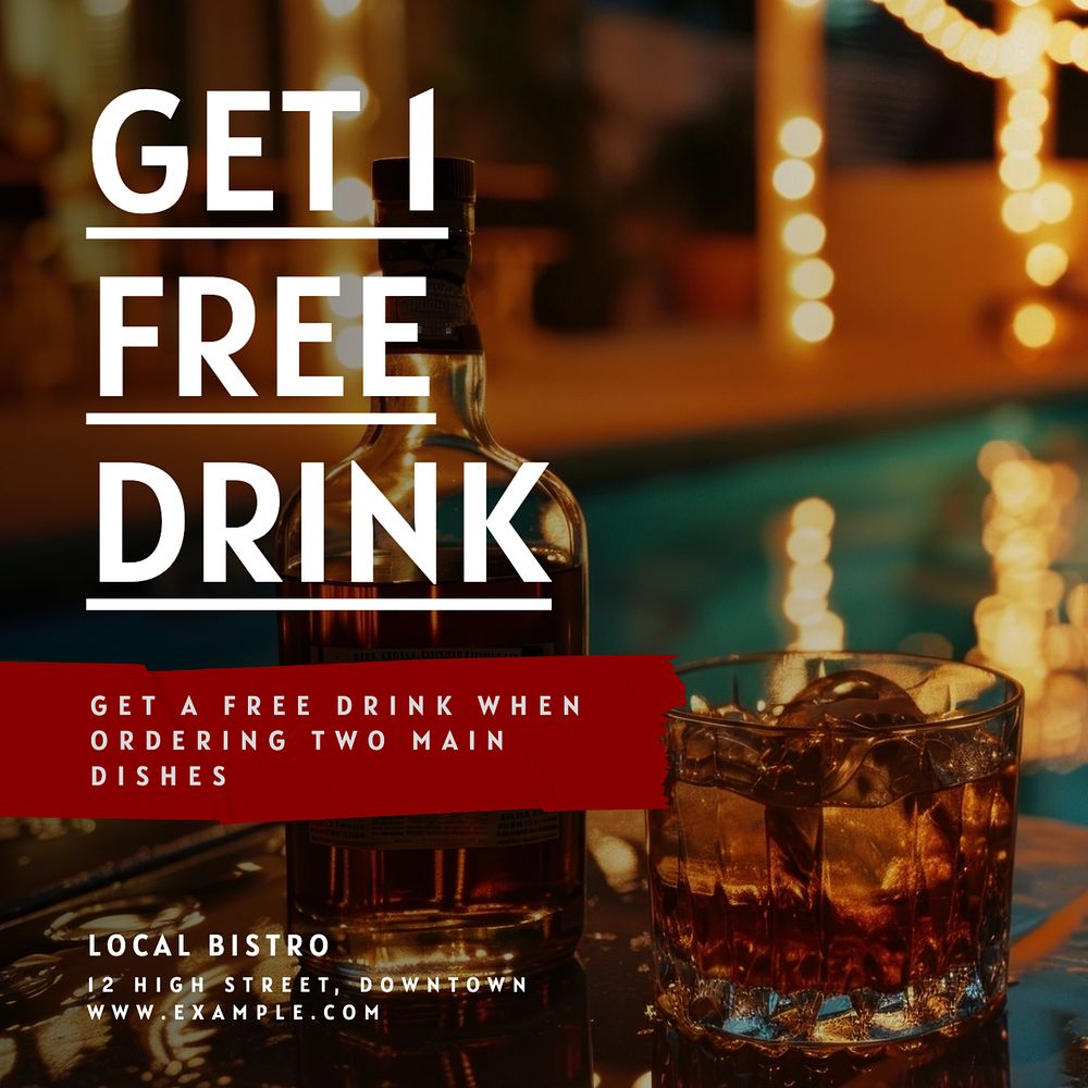 Free drink Instagram post template | Premium Editable Template - rawpixel