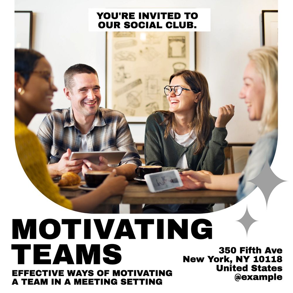 Motivating teams Facebook post template | Premium Editable Template ...