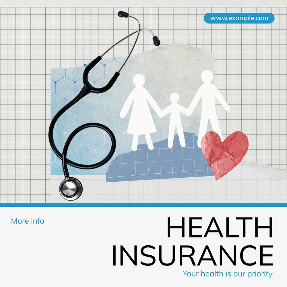 Health insurance Instagram post template | Premium Editable Template ...